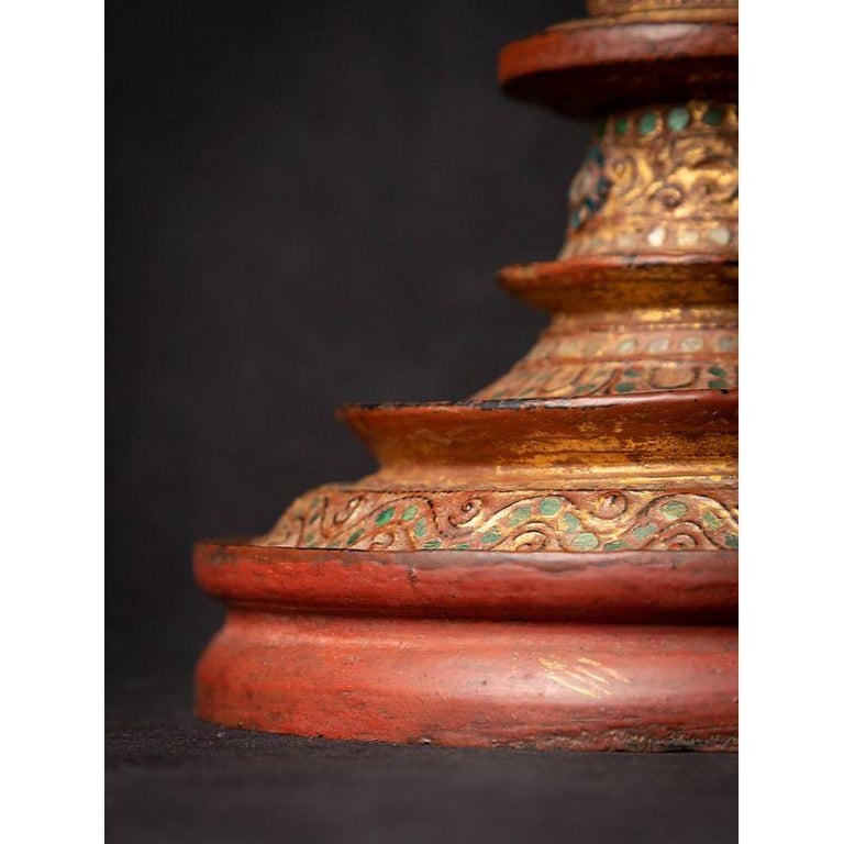 Antique Wooden Burmese Offering Vessel from Burma For Sale at 1stDibs