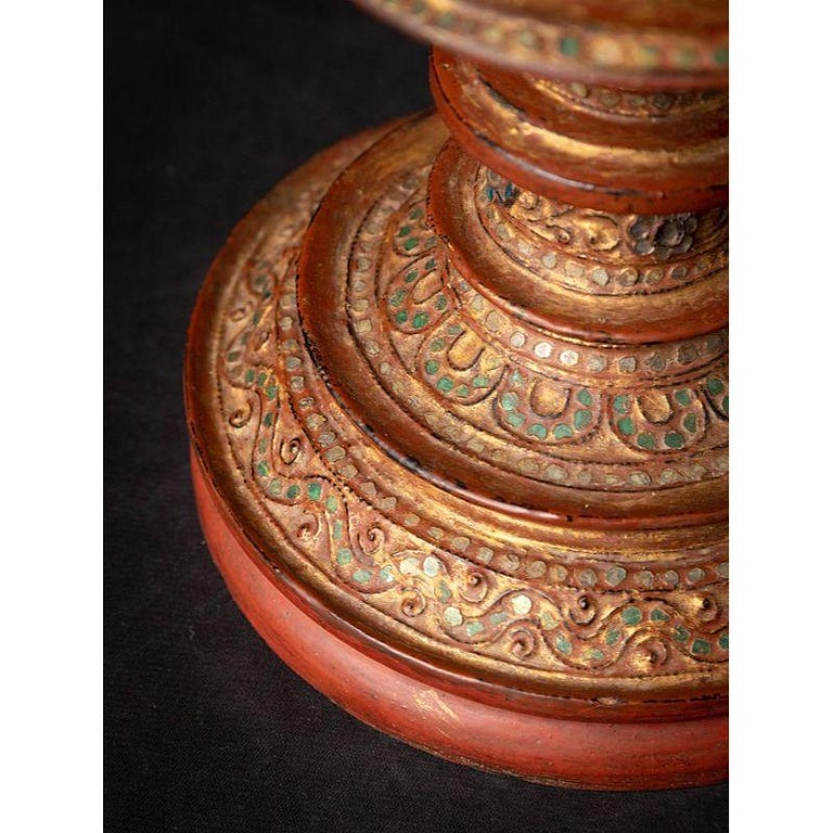 Antique Wooden Burmese Offering Vessel from Burma For Sale at 1stDibs