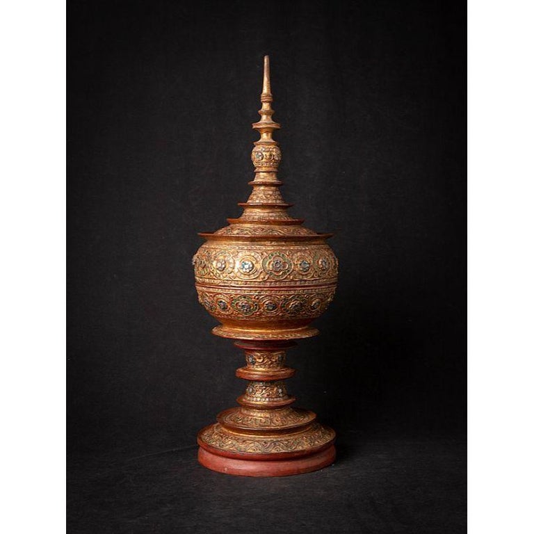 Antique Wooden Burmese Offering Vessel from Burma For Sale at 1stDibs