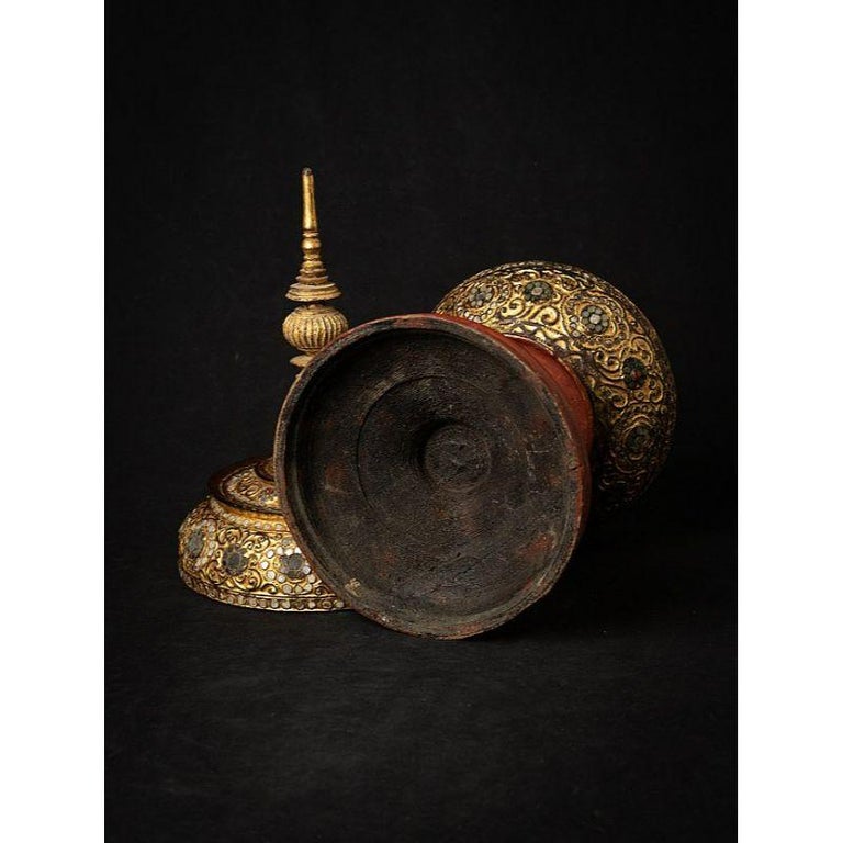 Antique Wooden Burmese Offering Vessel from Burma For Sale at 1stDibs