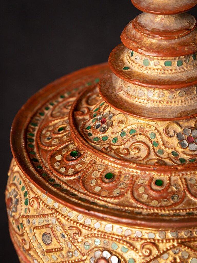 Antique Wooden Burmese Offering Vessel from Burma Original Buddhas For ...