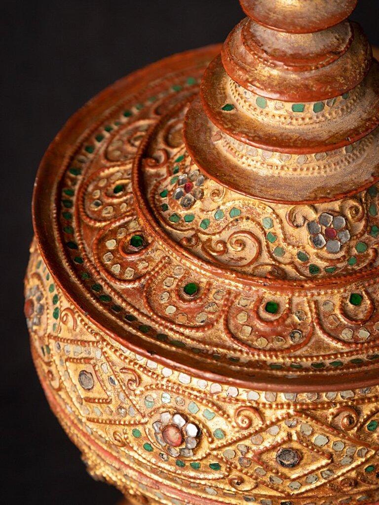 Antique Wooden Burmese Offering Vessel from Burma Original Buddhas For ...