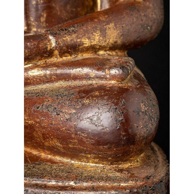 Antique Wooden Burmese Pinya Buddha Statue from Burma For Sale at 1stDibs
