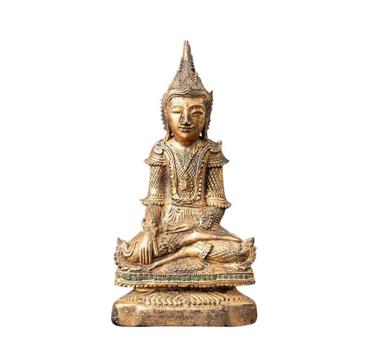 Antique Wooden Burmese Shan Buddha Statue from Burma For Sale at 1stDibs
