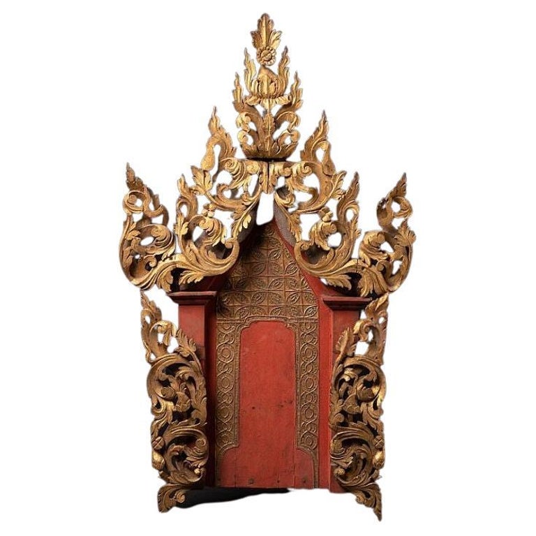 Antique wooden Burmese Temple panel from Burma For Sale at 1stDibs
