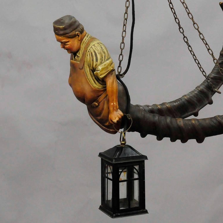 Antique Wooden Carved Cellarer Lustermännchen at 1stDibs