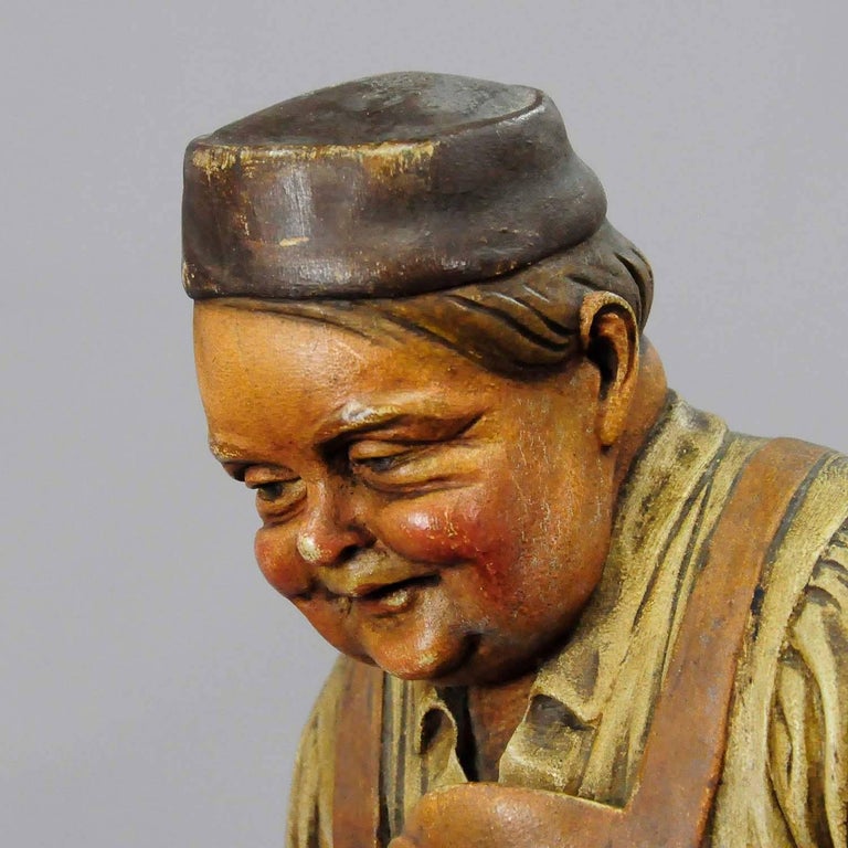 Antique Wooden Carved Cellarer Lustermännchen at 1stDibs