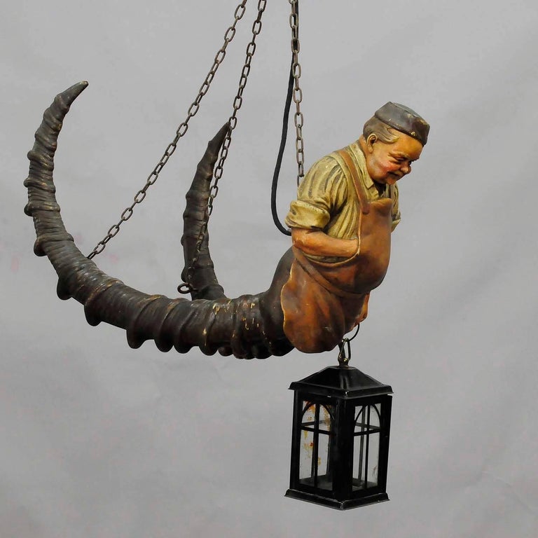 Antique Wooden Carved Cellarer Lustermännchen at 1stDibs