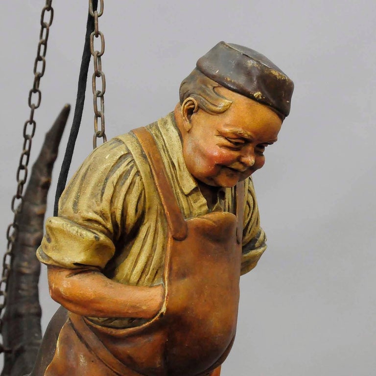 Antique Wooden Carved Cellarer Lustermännchen at 1stDibs