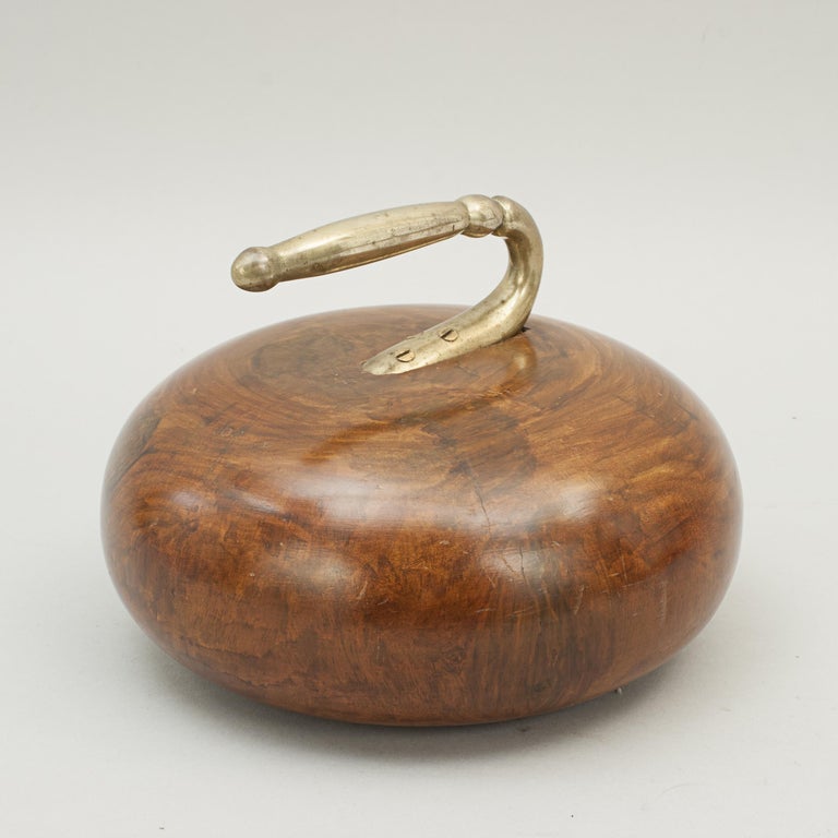 Antique Wooden Curling Stone Doorstop in Walnut, 1920s at 1stDibs ...
