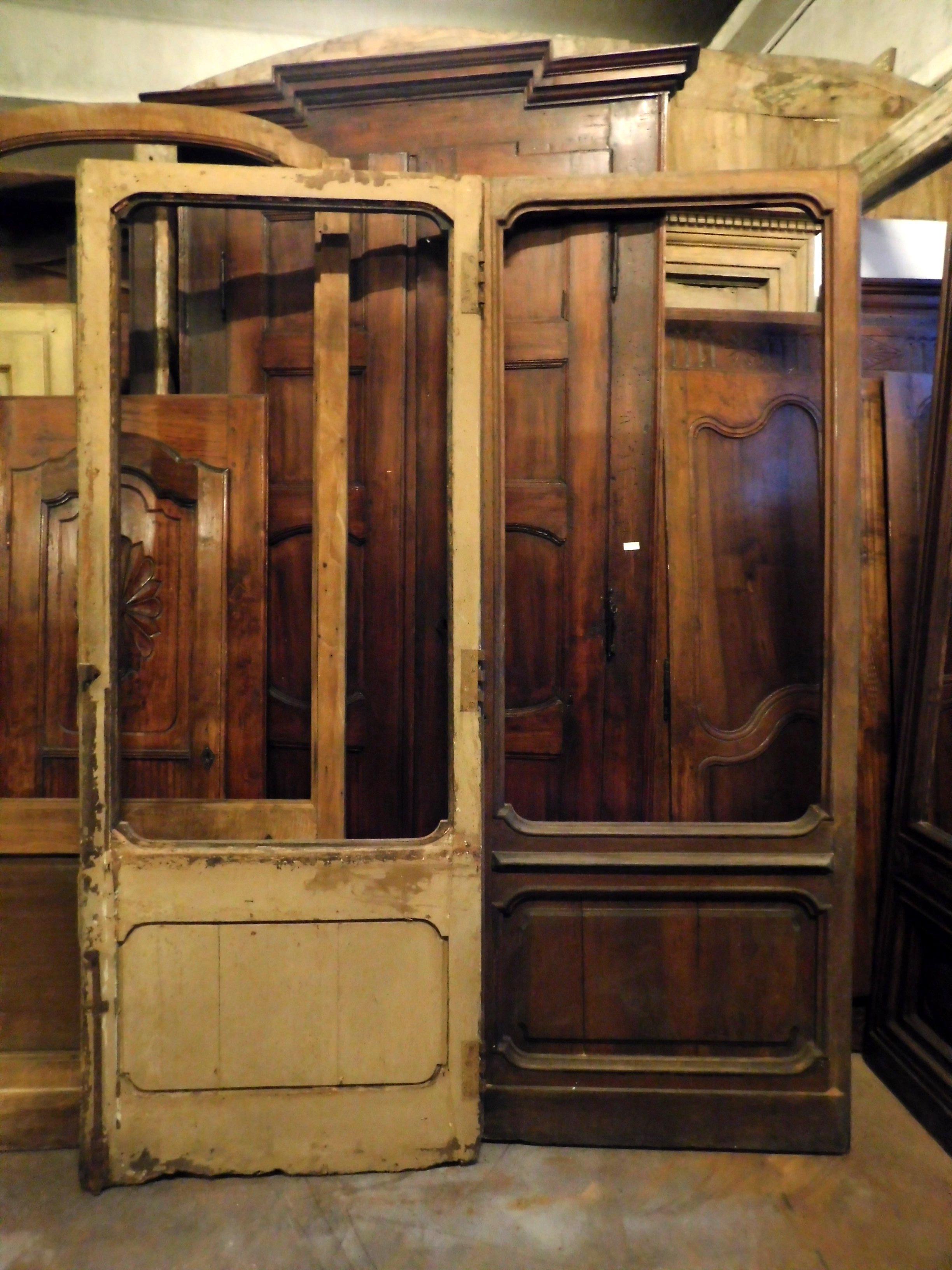 Antique Wooden Door with Glass, Shop Door, 1800, Italy at 1stDibs ...