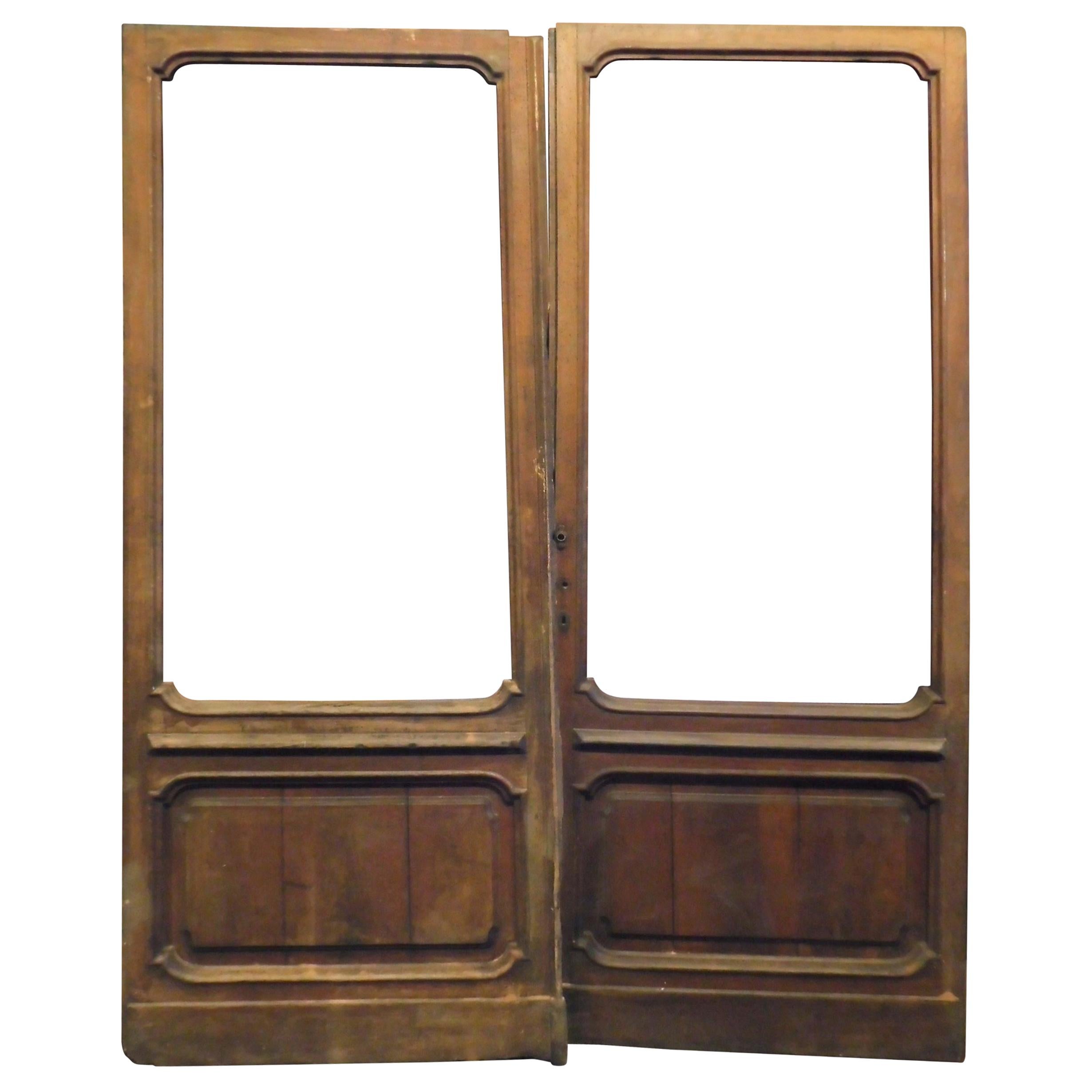 Antique Wooden Door with Glass, Shop Door, 1800, Italy at 1stDibs ...