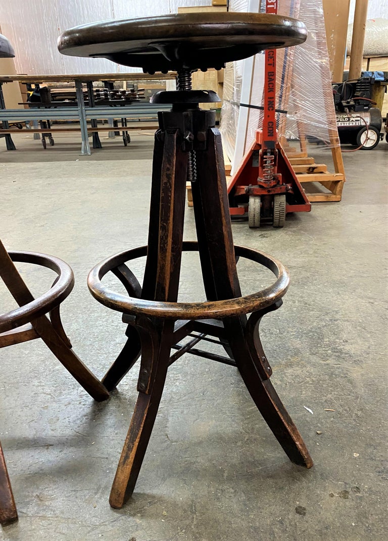 Antique Wooden Drafting Stools at 1stDibs | wood drafting stool