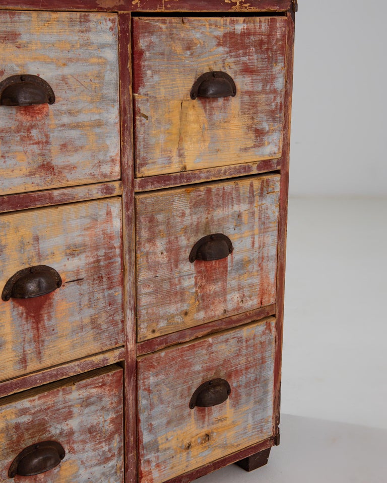 Antique Wooden Drawer Bank For Sale at 1stDibs