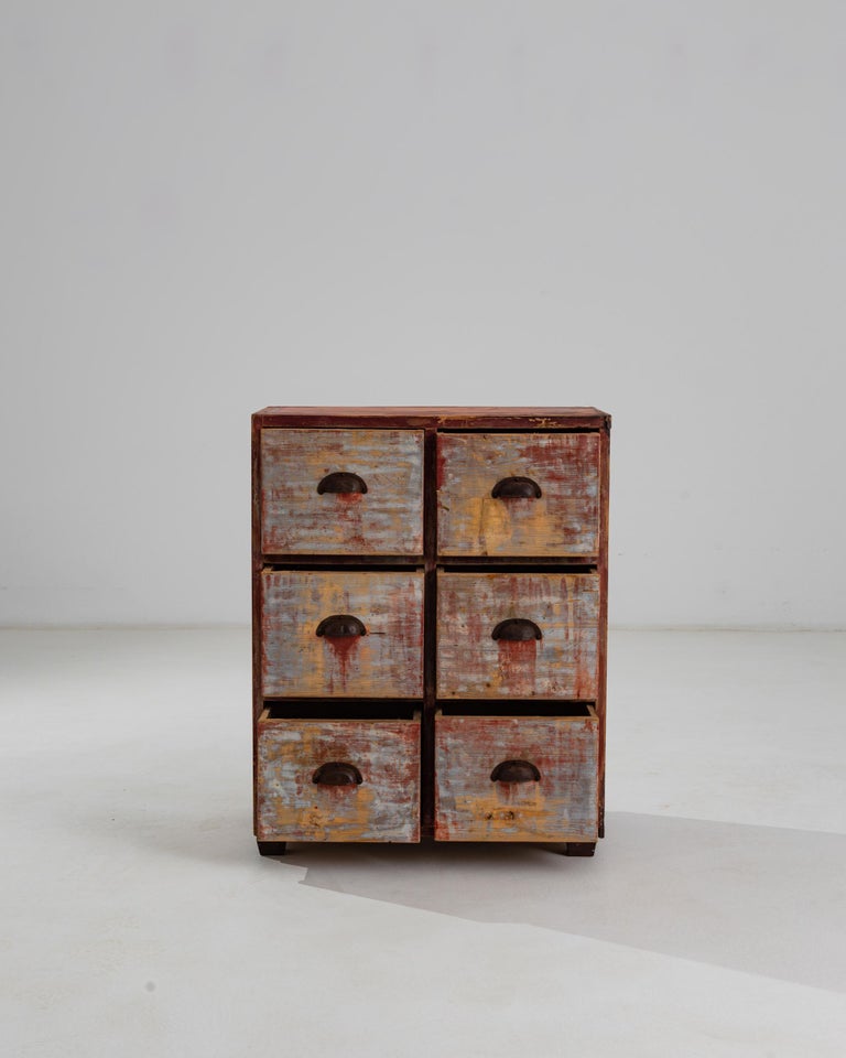 Antique Wooden Drawer Bank For Sale at 1stDibs