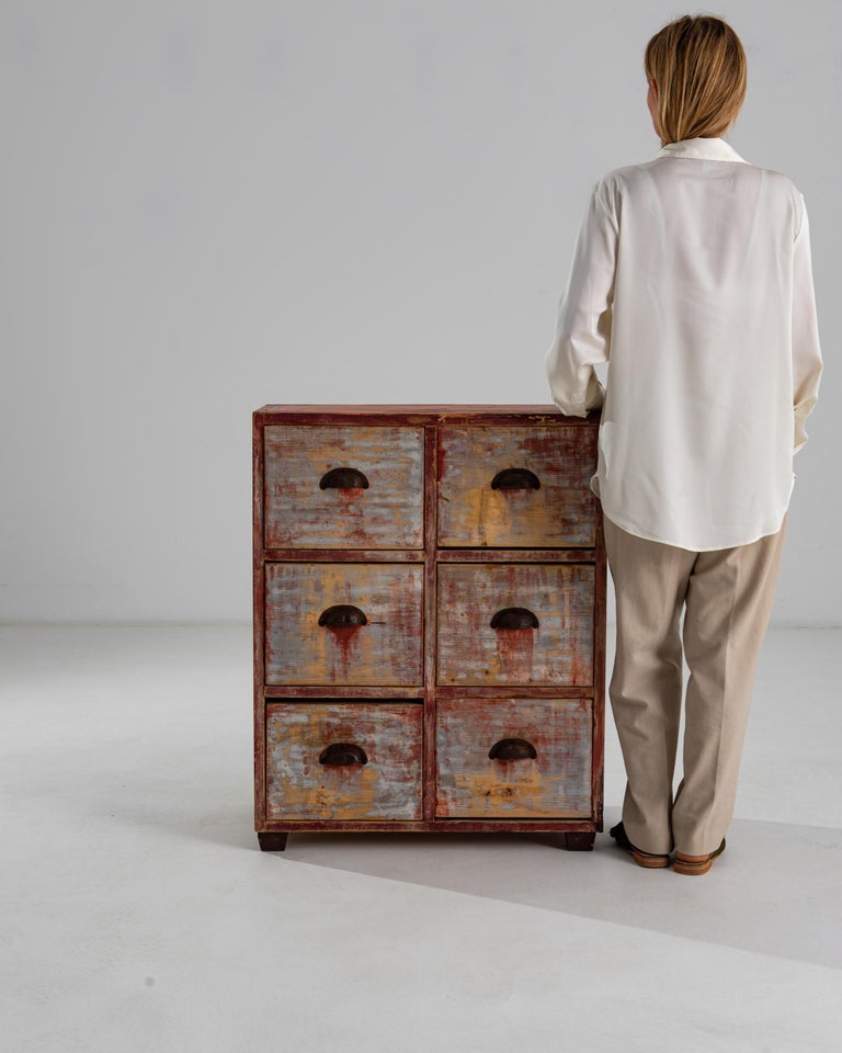 Antique Wooden Drawer Bank For Sale at 1stDibs