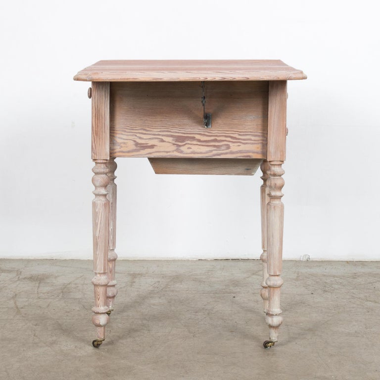 Antique Wooden Folding Table on Wheels at 1stDibs
