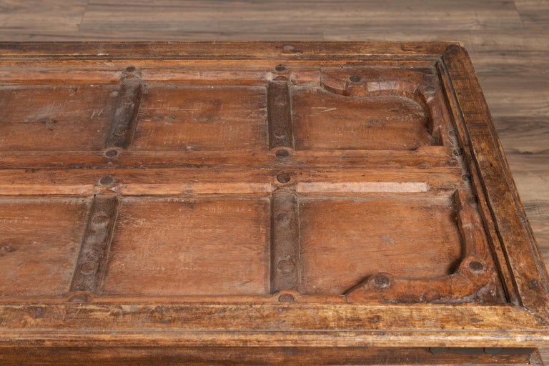 Antique Wooden Indian Palace Door Made into Coffee Table with Iron ...
