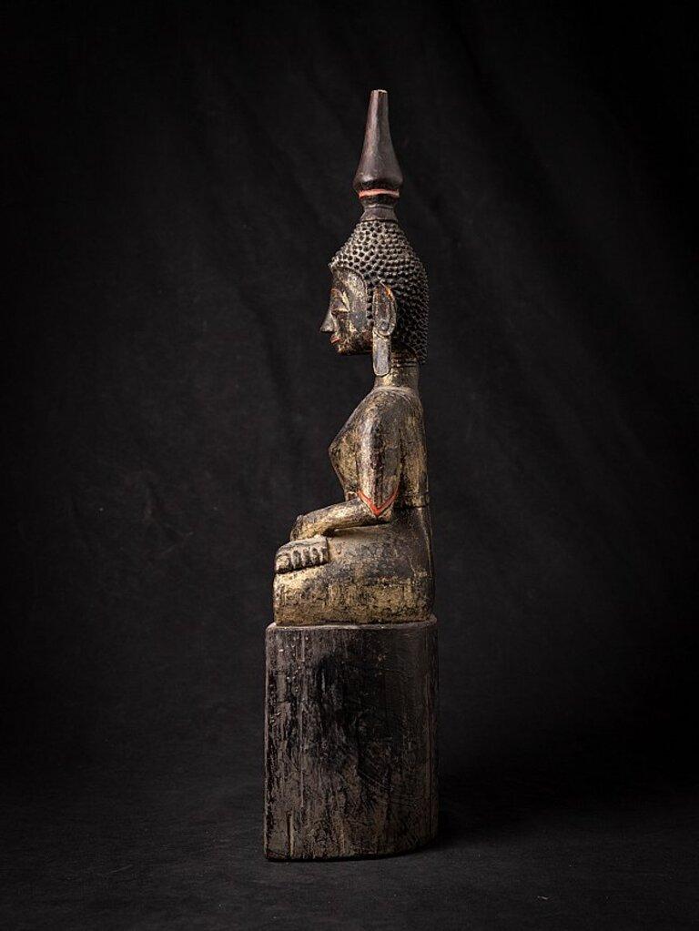 Antique Wooden Laos Buddha Statue from Laos For Sale at 1stDibs