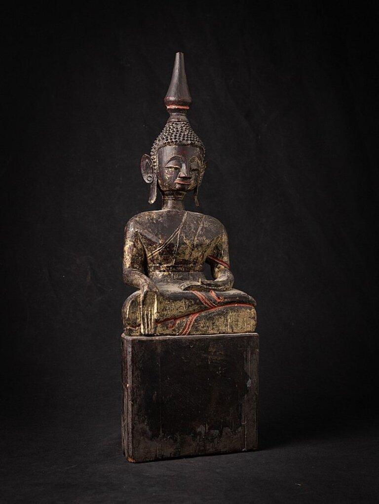 Antique Wooden Laos Buddha Statue from Laos For Sale at 1stDibs