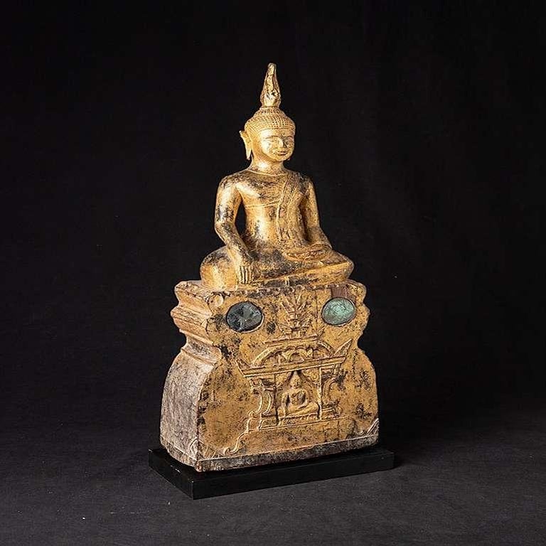 Antique wooden Laotian Buddha statue from Laos For Sale at 1stDibs