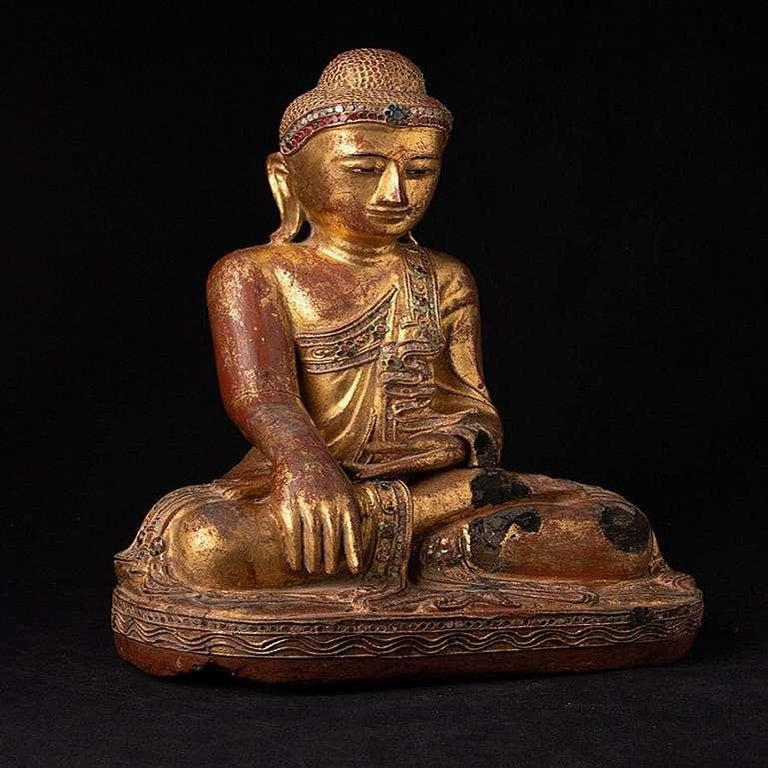 Antique Wooden Mandalay Buddha Statue from Burma For Sale at 1stDibs