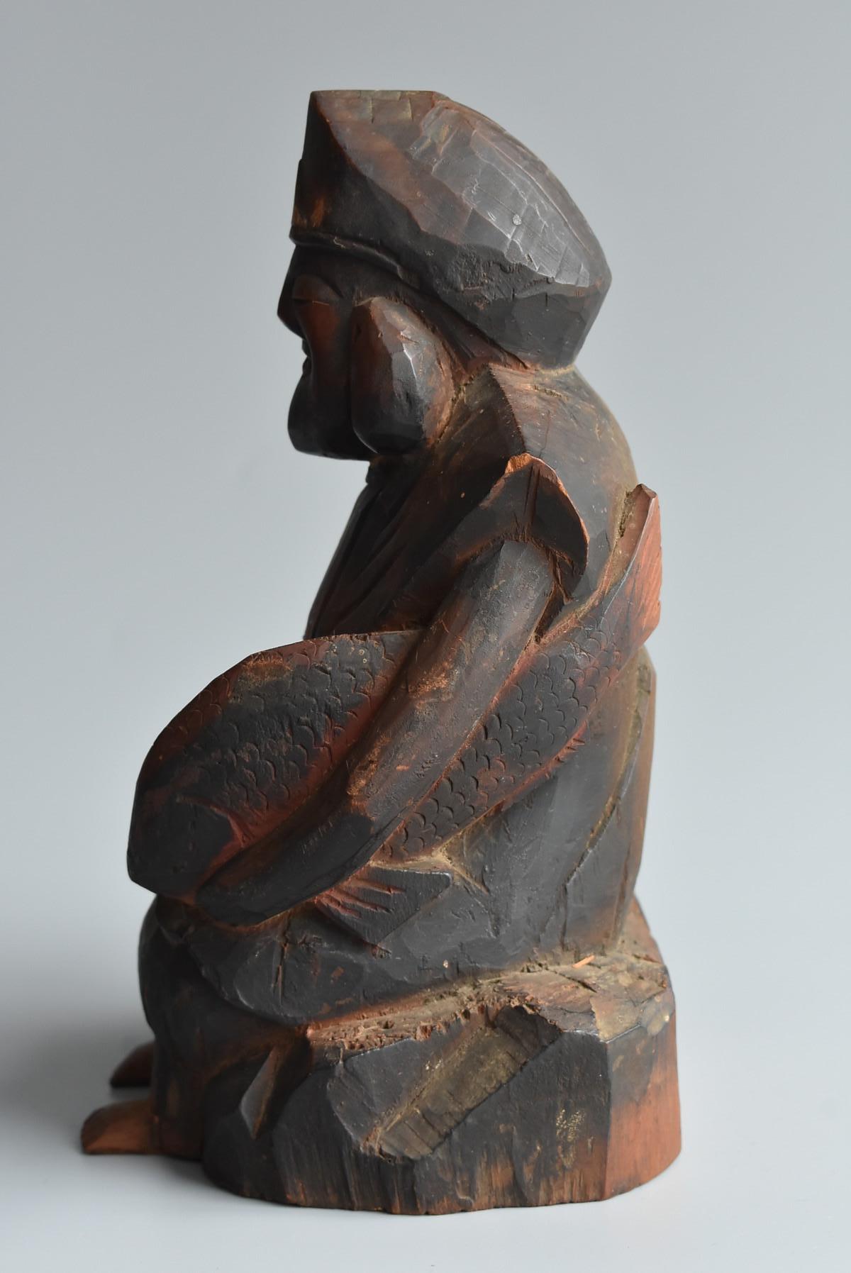 Antique Wooden Sculptures of Japanese Gods / Buddha Statues / Edo-Meiji ...