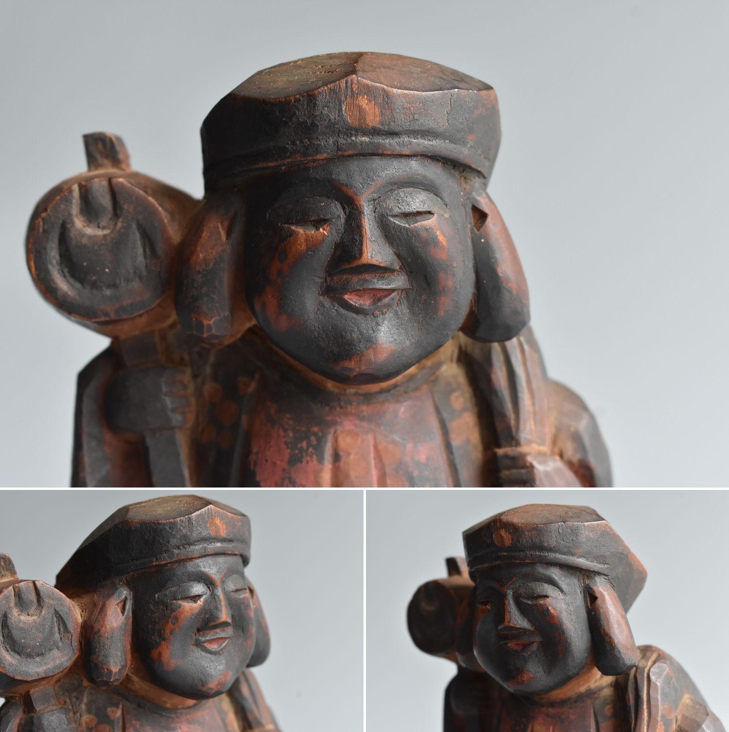 Antique Wooden Sculptures of Japanese Gods / Buddha Statues / Edo-Meiji ...