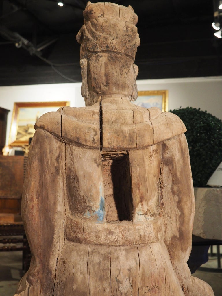 Antique Wooden Statue of Wenchang Wang, God of Literature and Culture ...