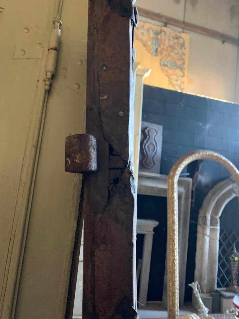 Antique wooden tower door covered in iron, 19th century Italy at 1stDibs