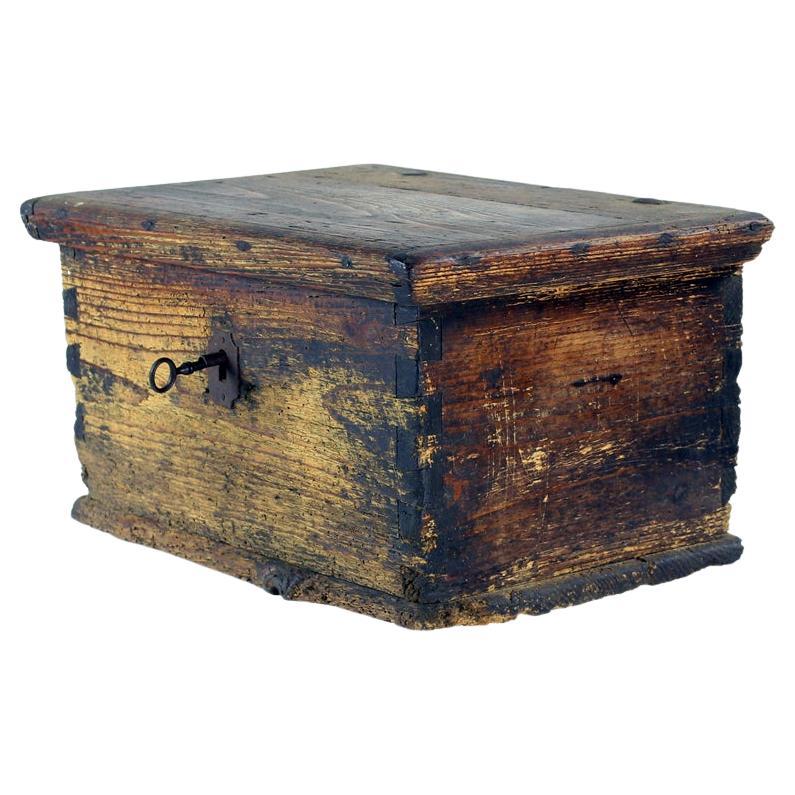 Small Antique Wooden Trunk, circa 1900 For Sale at 1stDibs