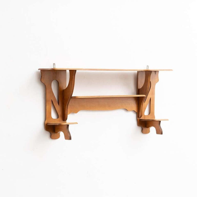 Antique Wooden Wall Cabinet Shelf Unit Modernist Style, circa 1940 For ...
