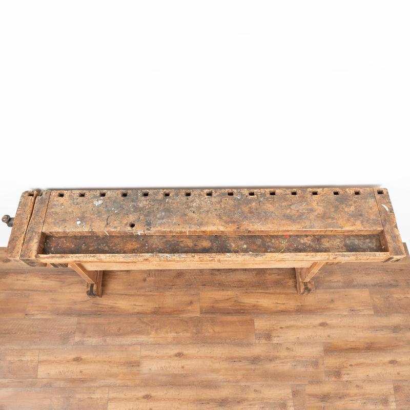 Antique Work Table Old Carpenter's Workbench Rustic Console Table at ...