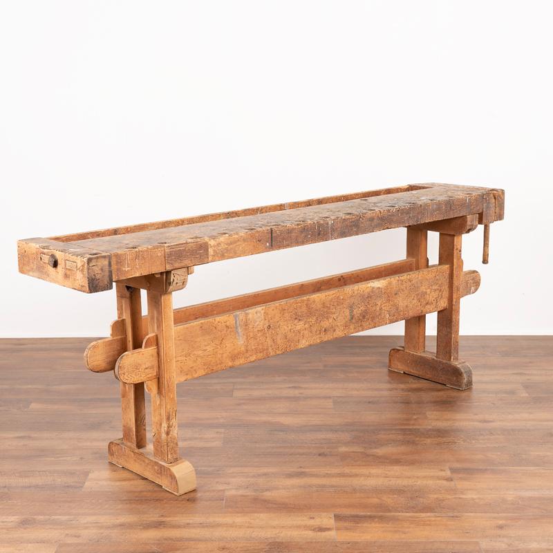 Antique Work Table Old Carpenter's Workbench Rustic Console Table at ...