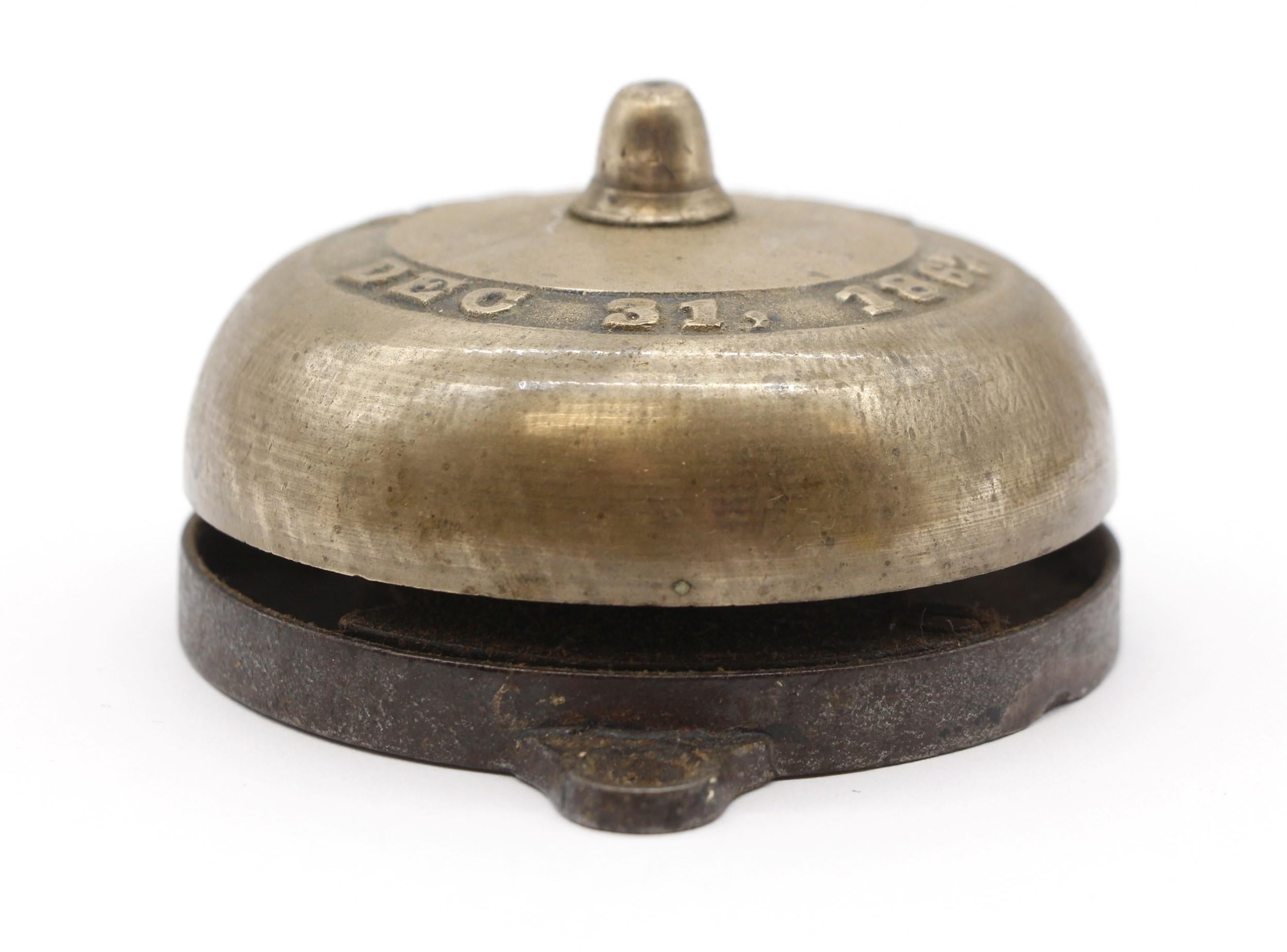 Antique Working Mechanical Doorbell with Porcelain Knob Hand Crank For ...