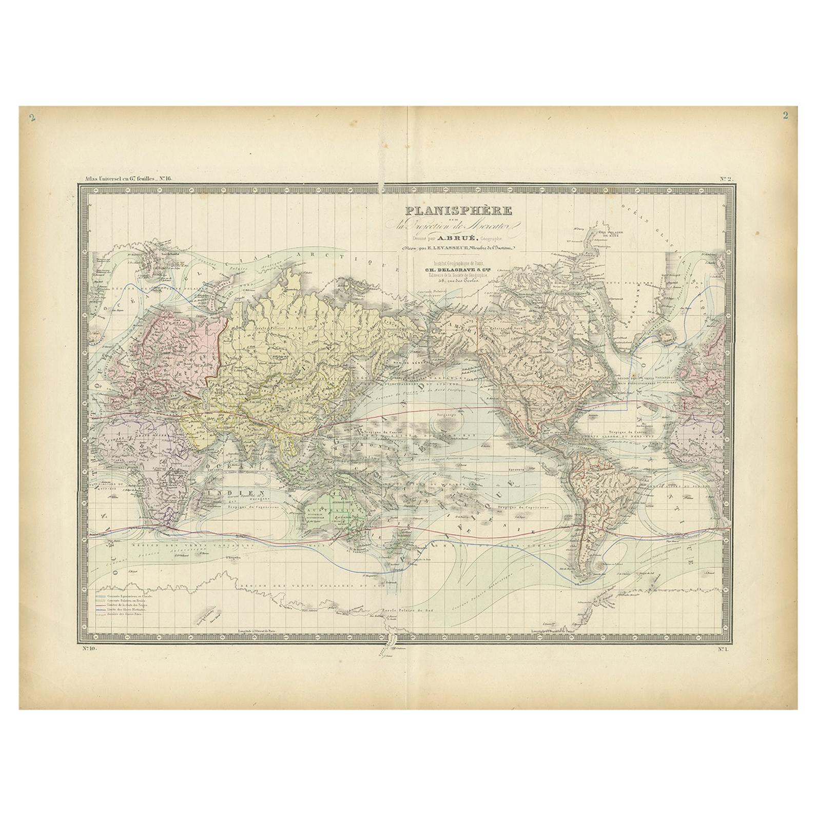 1967 World Exploration School Map For Sale at 1stDibs