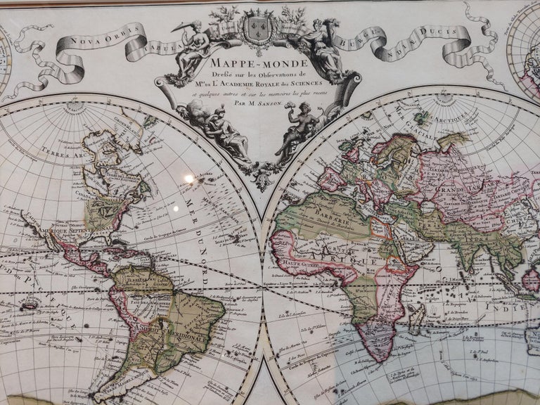 Original Antique Hand-colored World Map with or without Frame, '1696 ...