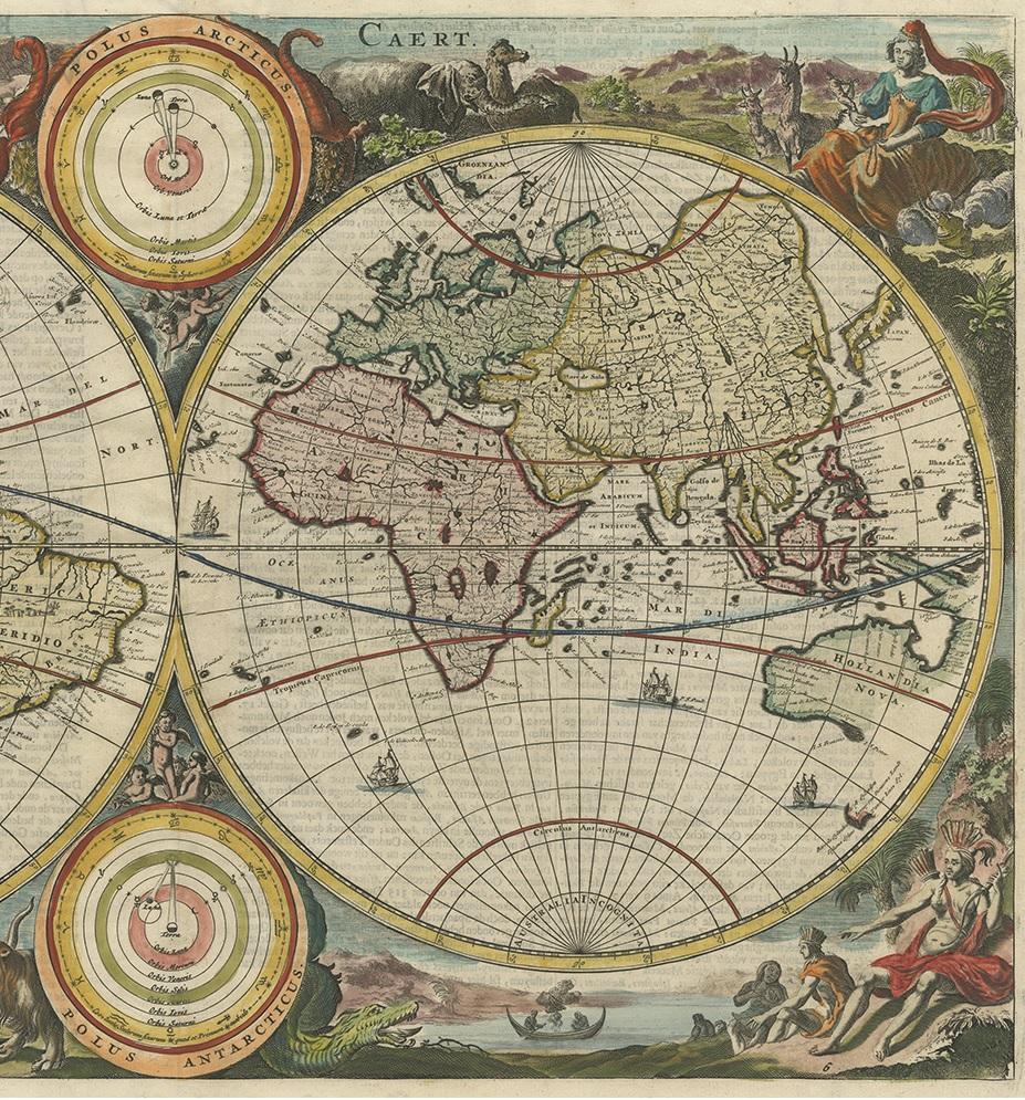Antique World Map by Stoopendaal, circa 1680 at 1stDibs | world map ...