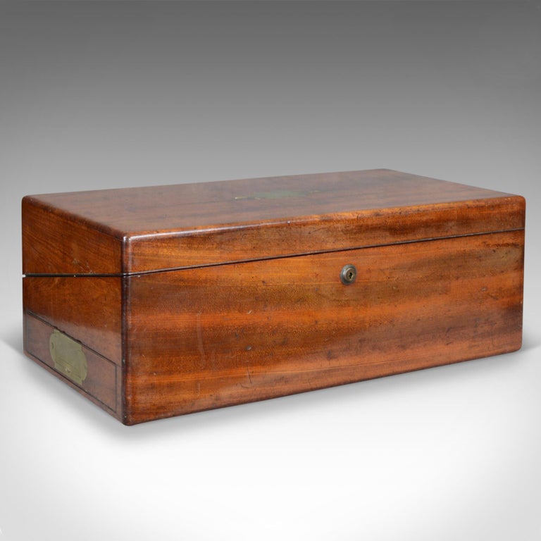 Antique Writing Slope, Bramah Lock, Victorian, Mechi London, circa 1840 ...