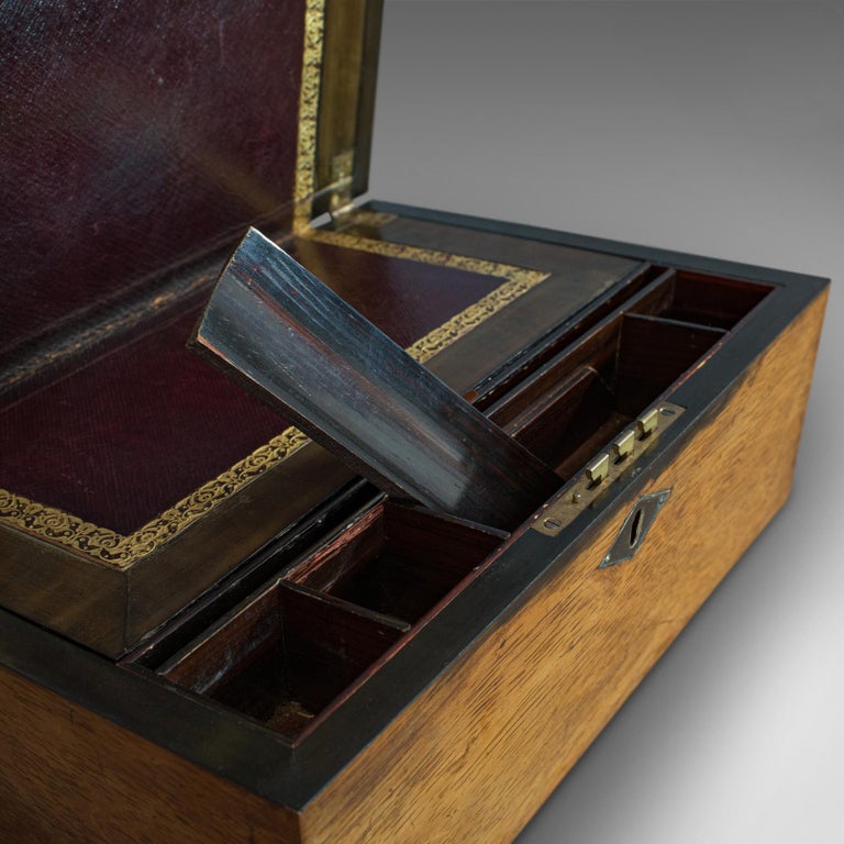 Antique Writing Slope, English, Rosewood, Leather, Pen Box Victorian ...
