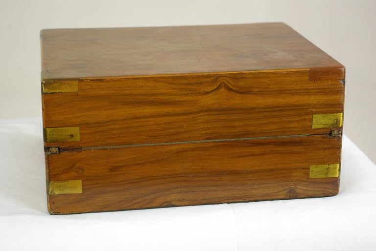 Antique Writing Slope, Writing Box, Antique Lap Desk, Walnut Campaign ...