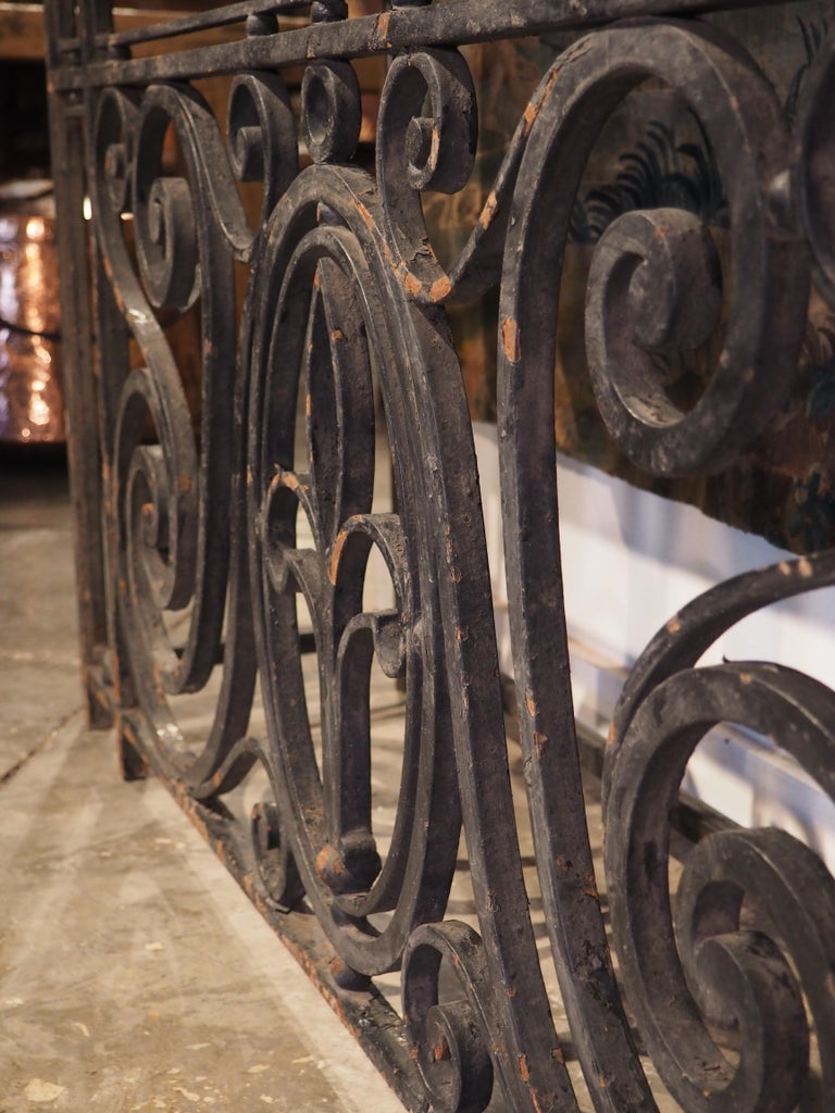 Antique Wrought Iron Balcony Gate Console with Pitched Limestone Top at ...