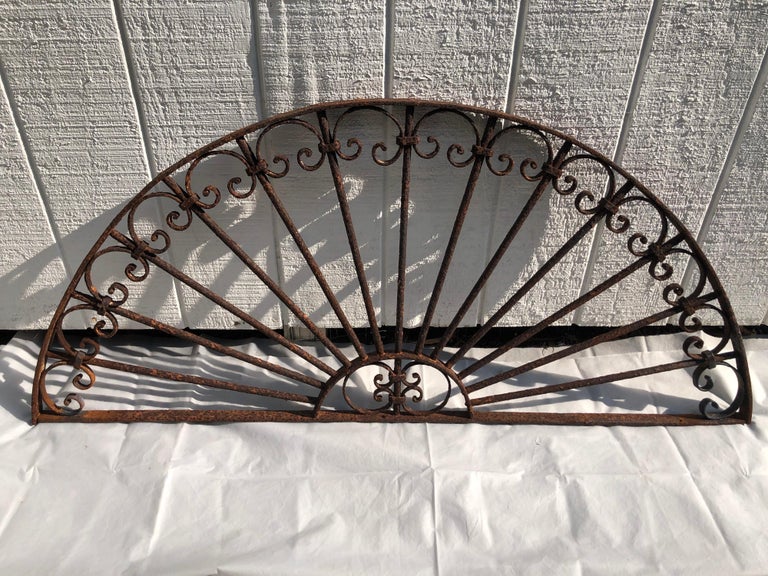 Antique Wrought Iron Decorative Transom For Sale at 1stDibs