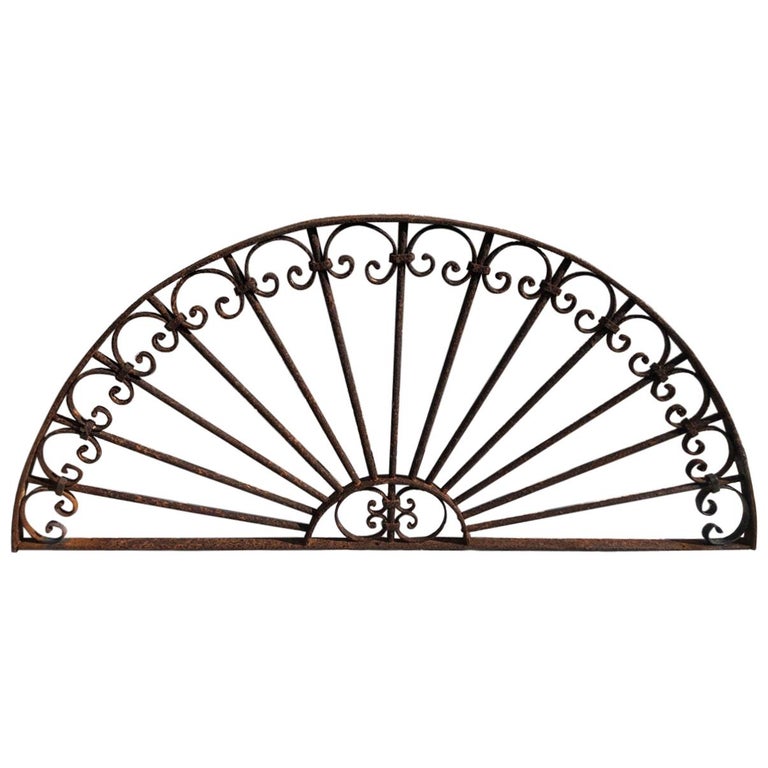 Antique Wrought Iron Decorative Transom For Sale at 1stDibs