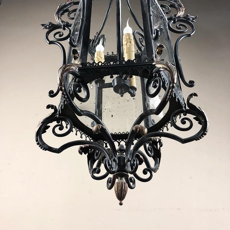 Antique Wrought Iron Lantern at 1stDibs
