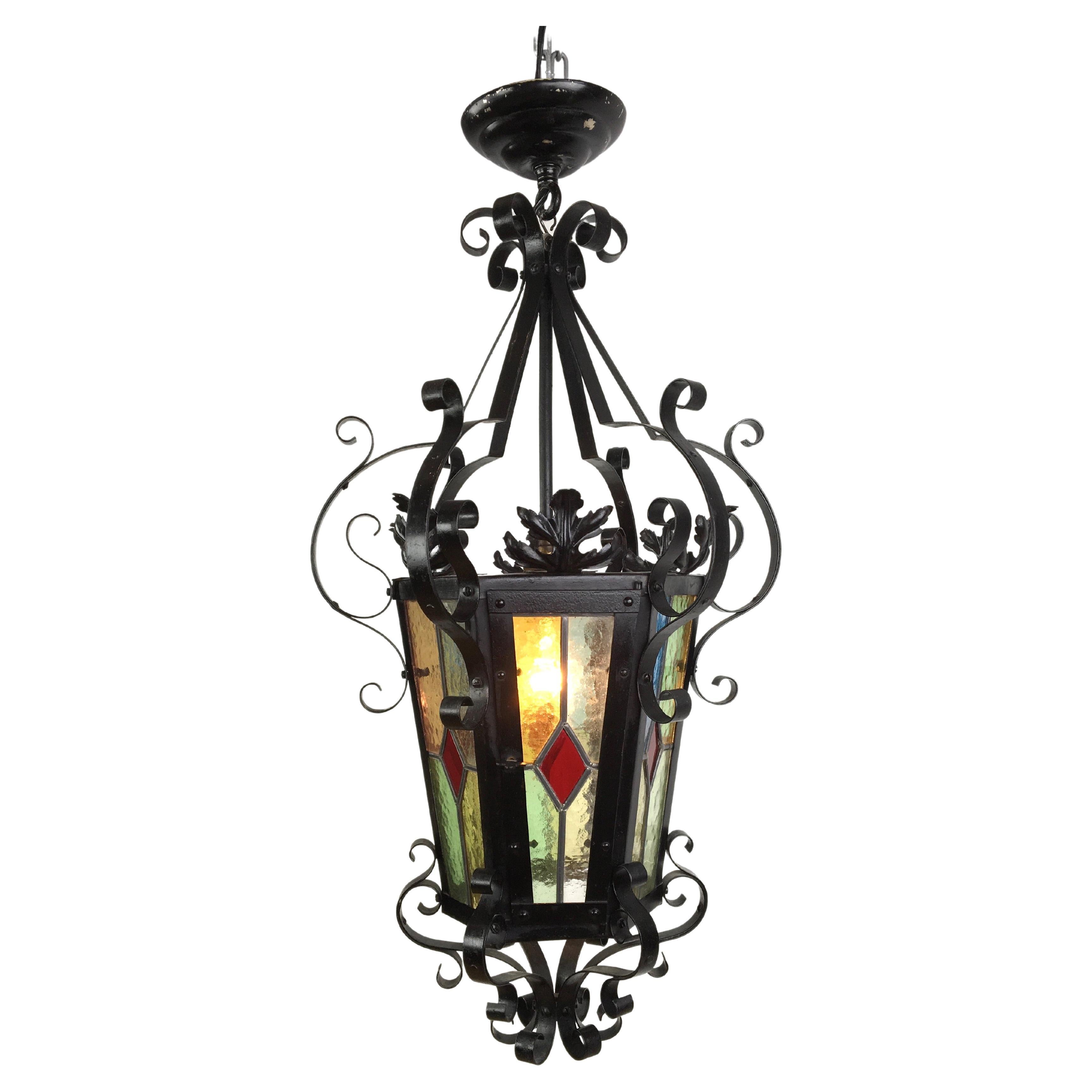 French antique Wrought Iron Lantern at 1stDibs