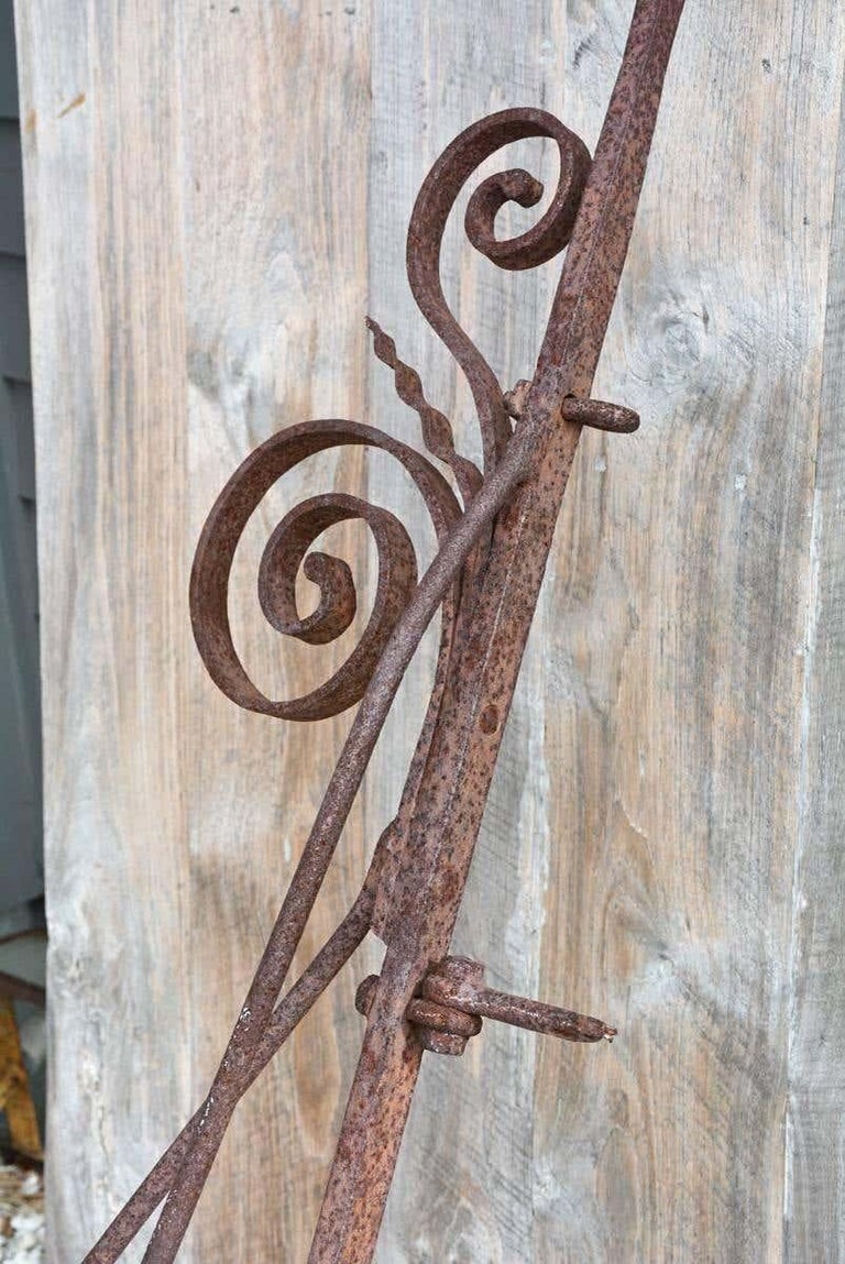 Antique Wrought Iron Signage Bracket For Sale at 1stDibs