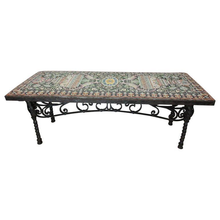 Antique Wrought Iron Spanish Tile Top Table at 1stDibs | spanish tile ...