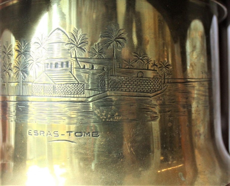 Antique WW1 Era Brass Trench Art Engraved Shell Casing Dinner Bell or ...