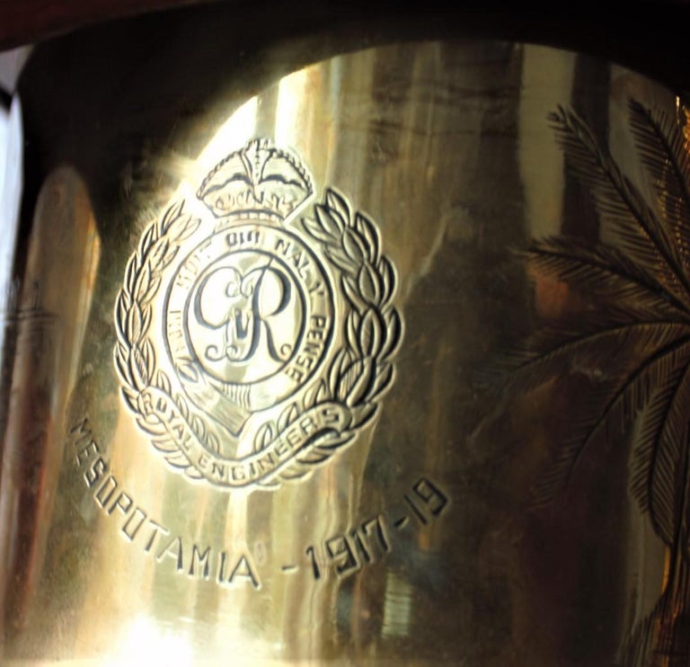 Antique WW1 Era Brass Trench Art Engraved Shell Casing Dinner Bell or ...